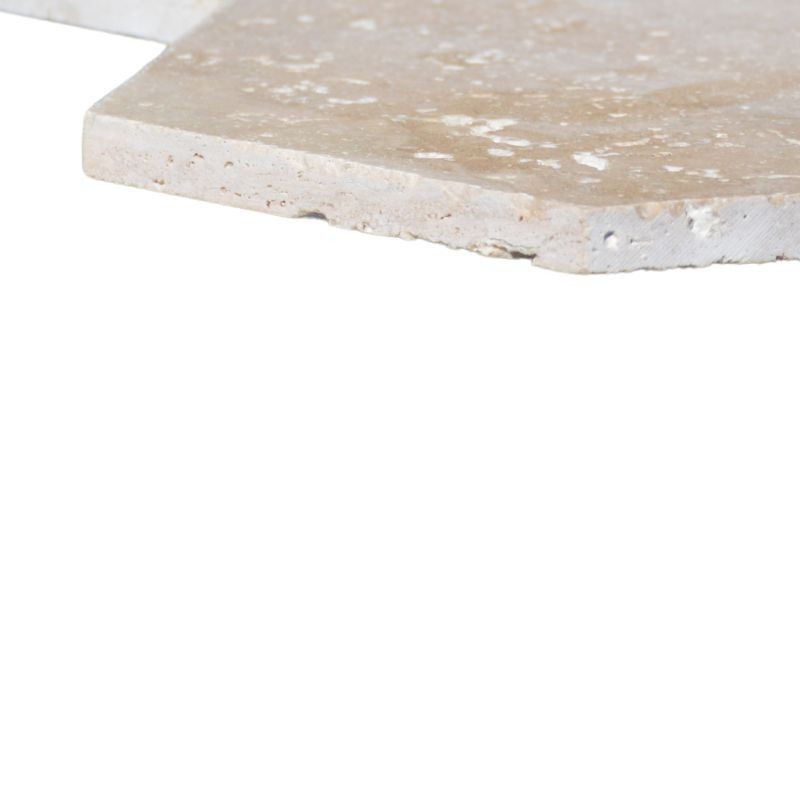 Hexagone en Travertin Beige Ivoire - Perles de Pierres